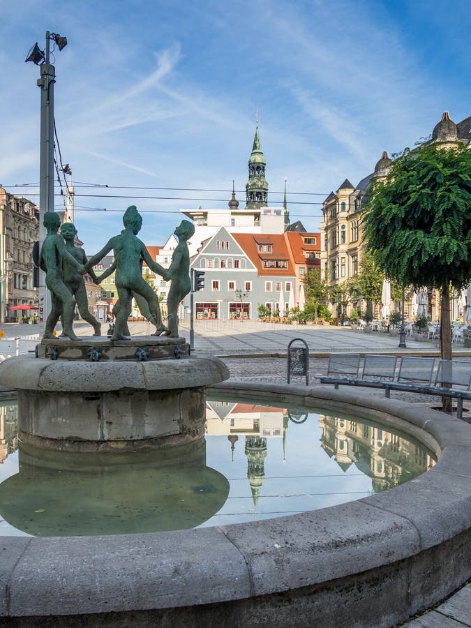 In the Centrum from Zwickau in East Germany Stock Image - Image of ...
