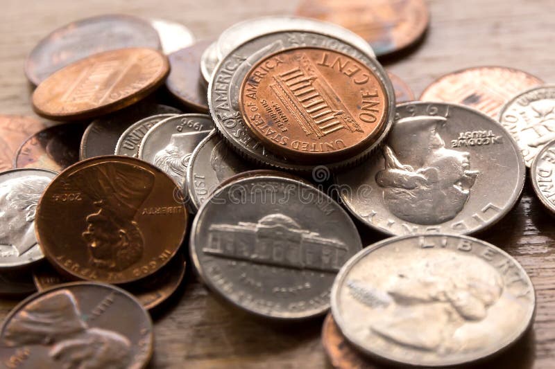 Cents dimes and quarters stock image. Image of saving - 55000637