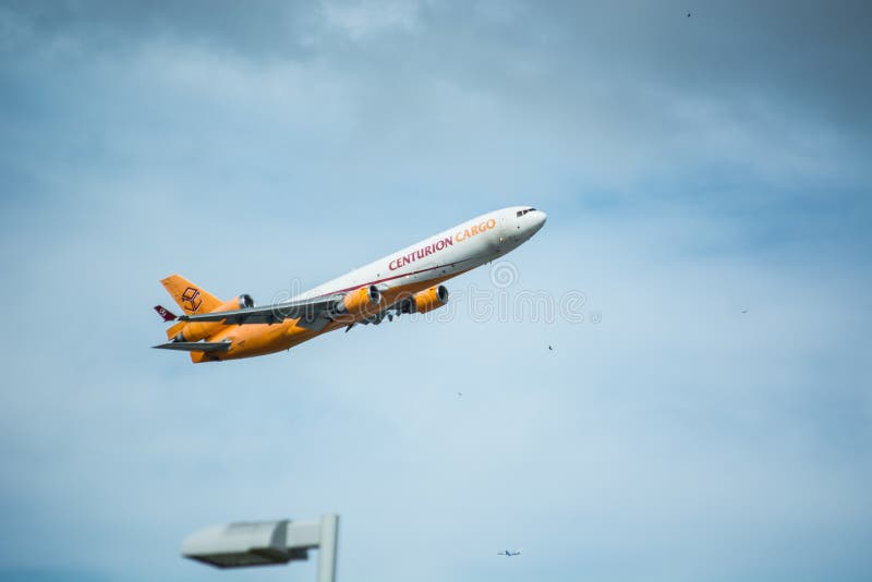 Centurion Cargo Jet in Flight Editorial Photography - Image of view ...