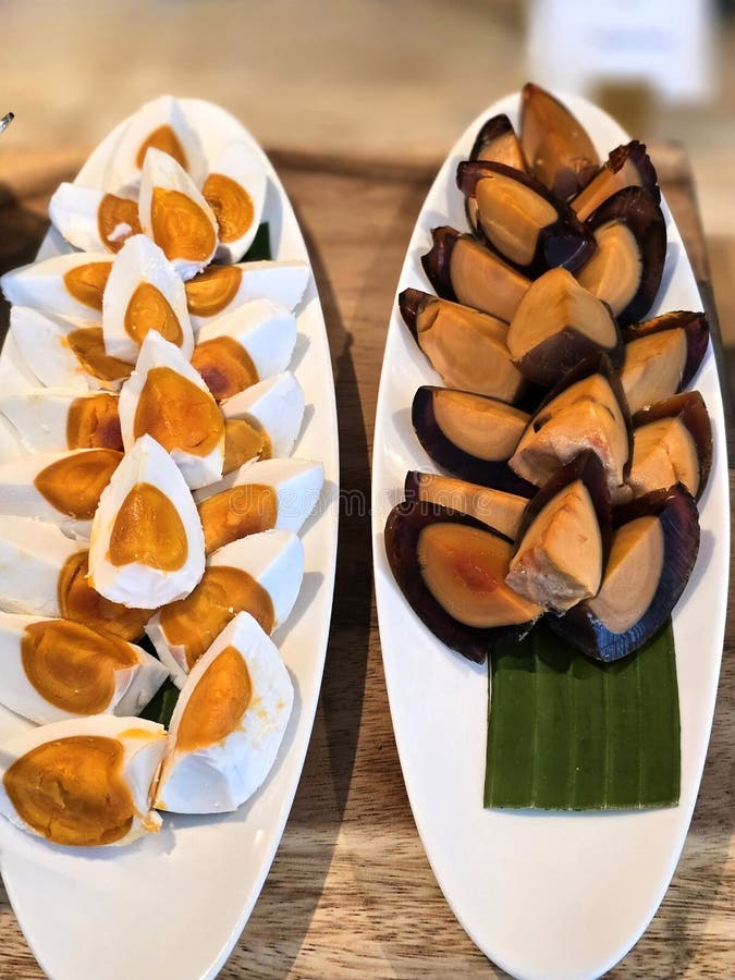 Century Eggs and Salted Eggs Stock Image - Image of drink, flower ...