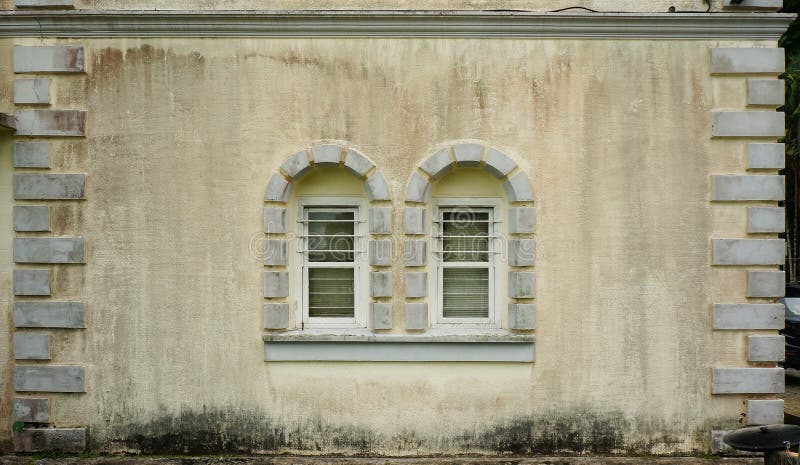 Window in Mossy Stone Wall of Ancient Abandoned House Stock Photo ...
