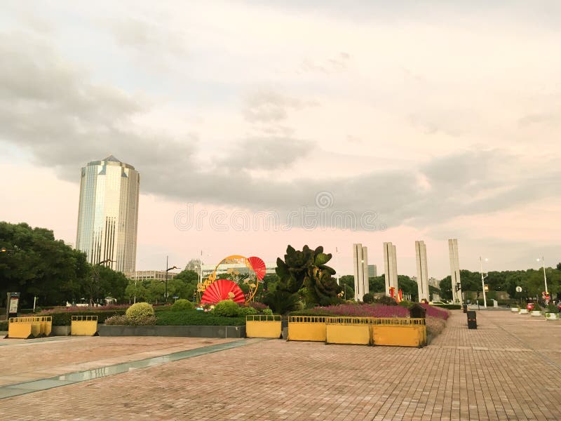 Century Square Public Space in Shanghai - Stock Image Stock Image ...