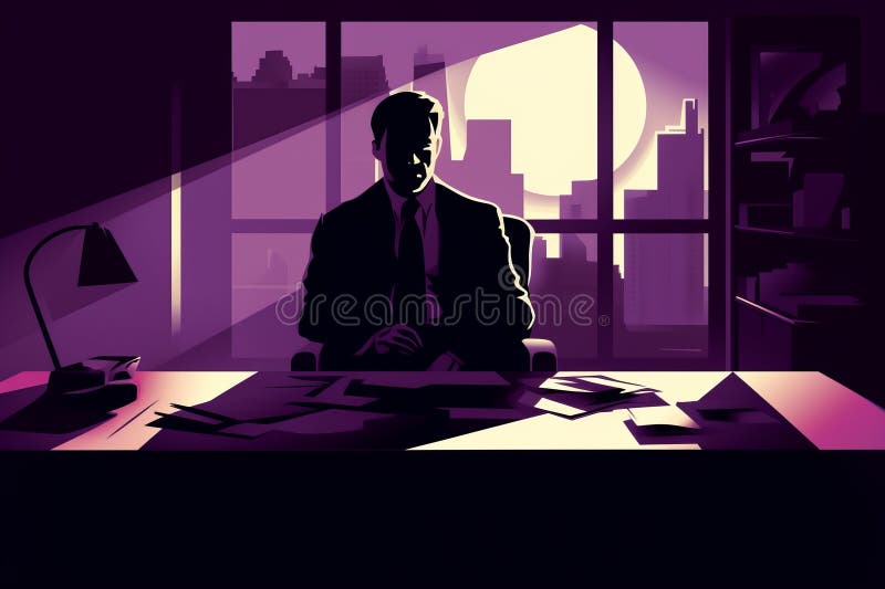 CEO Behind a Desk in the Office. Beautiful Illustration Picture Stock ...