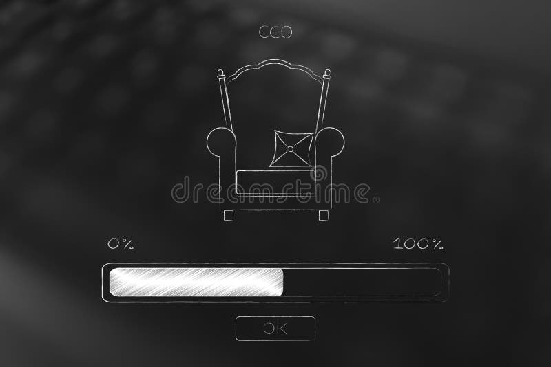 CEO Chair with Progress Bar Loading Stock Photo - Image of success ...