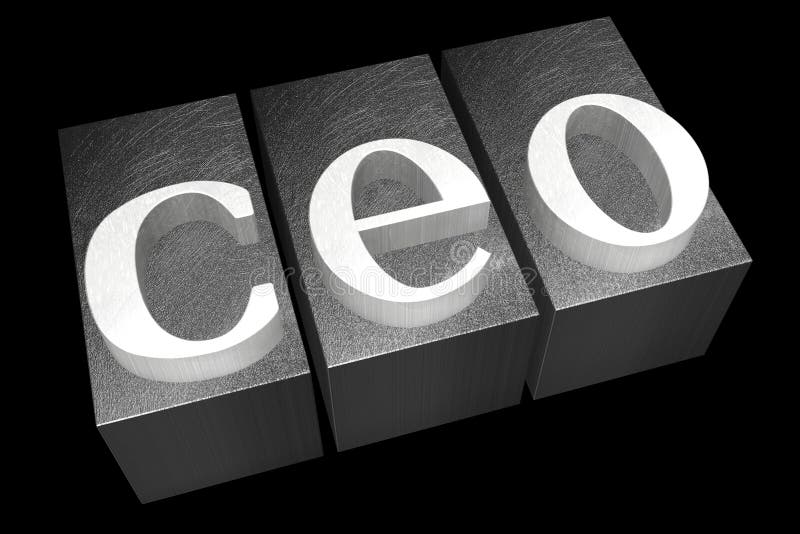 CEO Concept - Silver Letterpress - 3D Illustration Stock Illustration ...