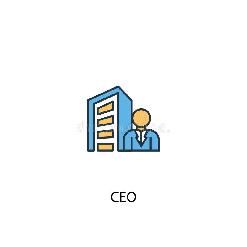 CEO Concept 2 Colored Line Icon Stock Vector - Illustration of user ...