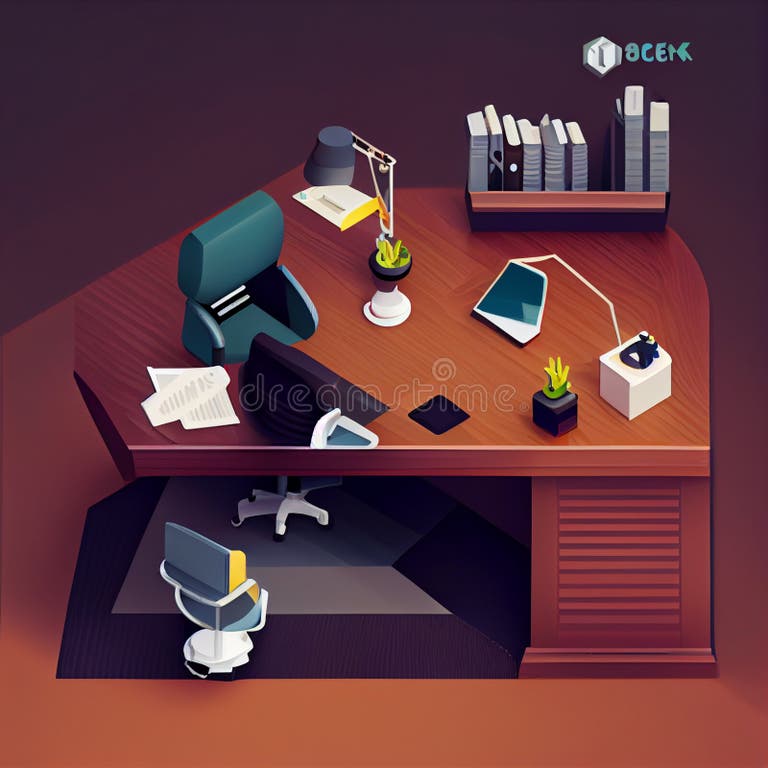 CEO Desks Vector Illustration. AI Generated. Stock Illustration ...