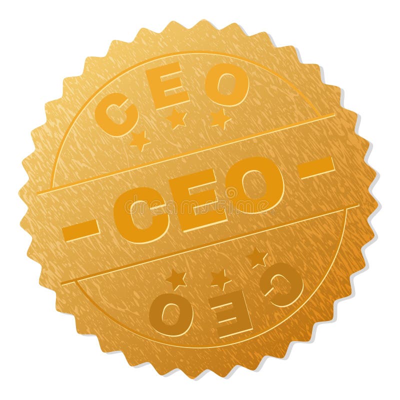 Golden CEO Medallion Stamp stock vector. Illustration of vector - 132355021