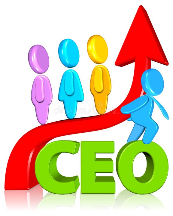 Ceo with growth chart stock illustration. Illustration of efficiency ...