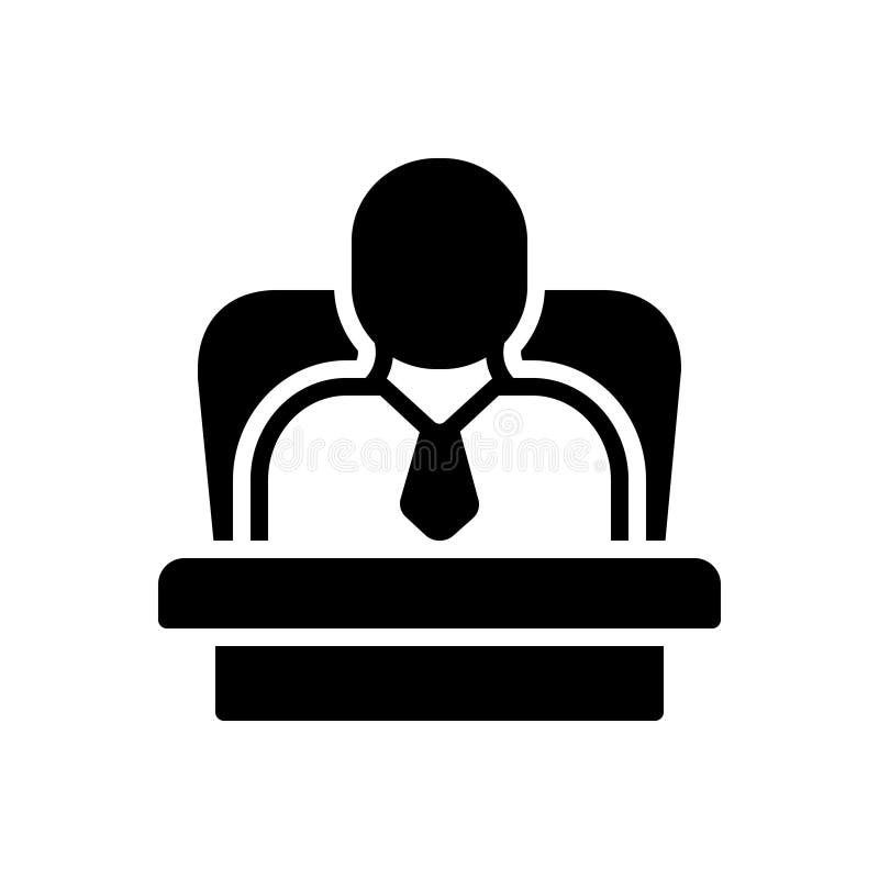 Black Solid Icon for Ceo, Administrator and Executive Stock Vector ...