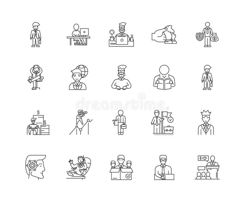 Ceo Line Icons, Signs, Vector Set, Outline Illustration Concept Stock ...