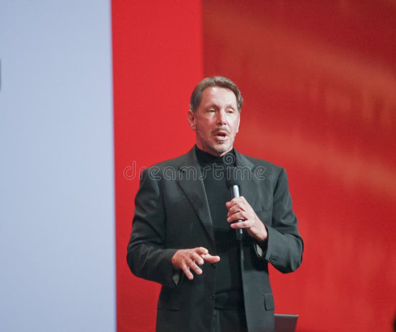 CEO of Oracle Larry Ellison Editorial Stock Photo - Image of microphone ...