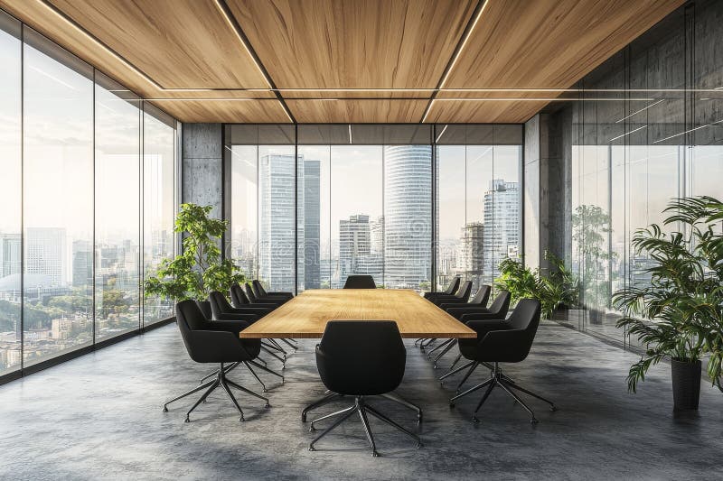The CEO S Office is Near a Window and Has a Meeting Table and Chairs ...