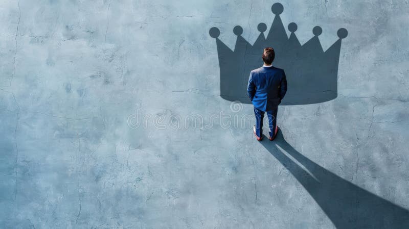 CEO Standing Tall with Shadow Forming a Crown, Authority, Powerful ...