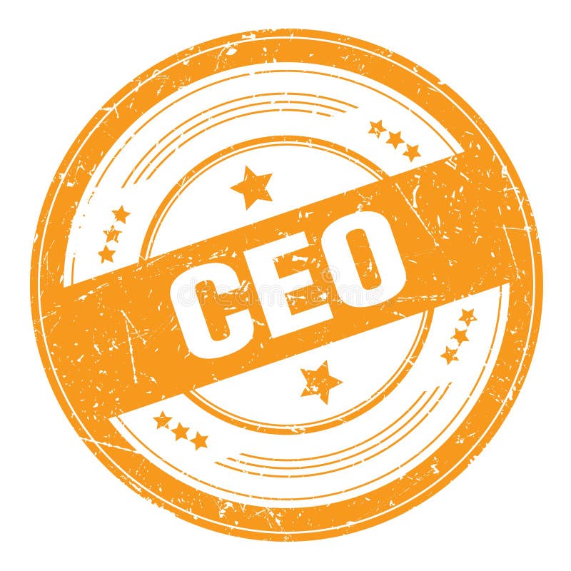CEO Text on Orange Round Grungy Stamp Stock Illustration - Illustration ...