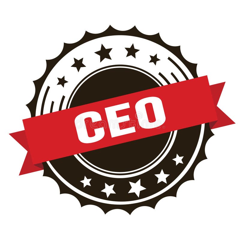 CEO Text on Red Brown Ribbon Stamp Stock Illustration - Illustration of ...