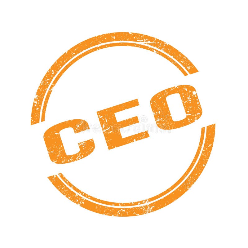 CEO Text Written on Orange Grungy Round Stamp Stock Illustration ...