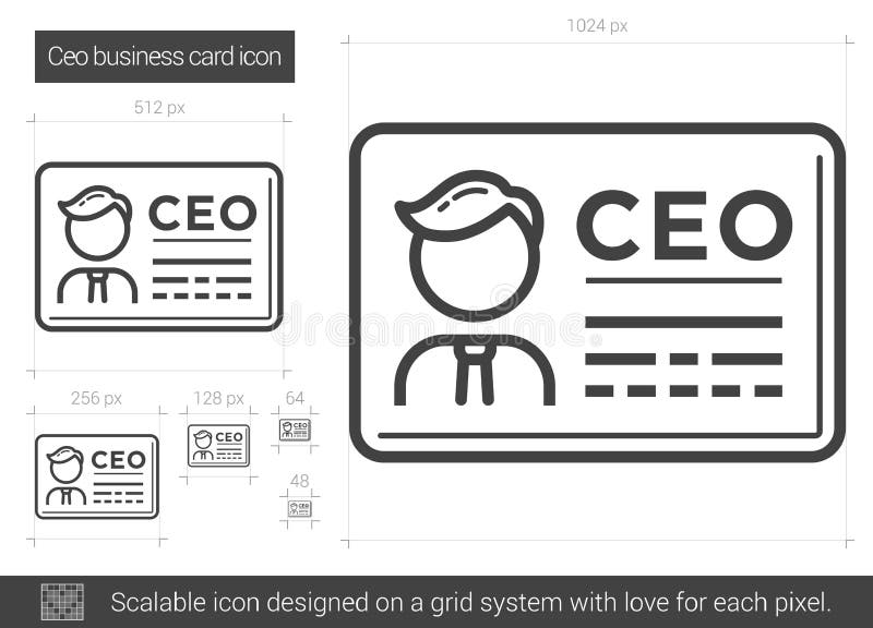 CEO-Visitenkartelinie Ikone Vektor Abbildung - Illustration von ...