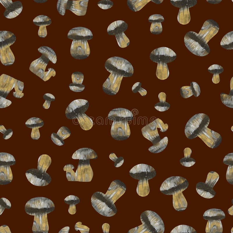 Cep, Boletus Edulis, Porcini. Edible Mushrooms Seamless Pattern of ... Cep, Boletus Edulis, Porcini. Edible Mushrooms Seamless Pattern of ...