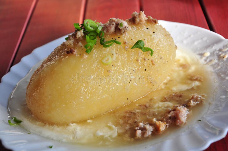 Cepelinai, Traditional Meal Stock Photo - Image of gravy, sauce: 26186318
