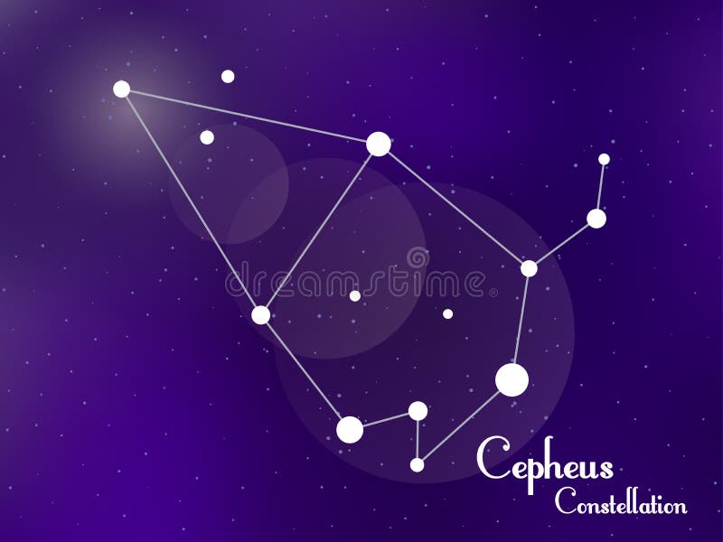 Cepheus Constellation. Starry Night Sky. Cluster of Stars, Galaxy. Deep ...