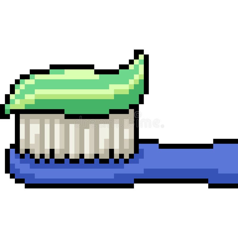 Cepillo De Dientes Del Arte Del Pixel Del Vector Ilustración del Vector ...