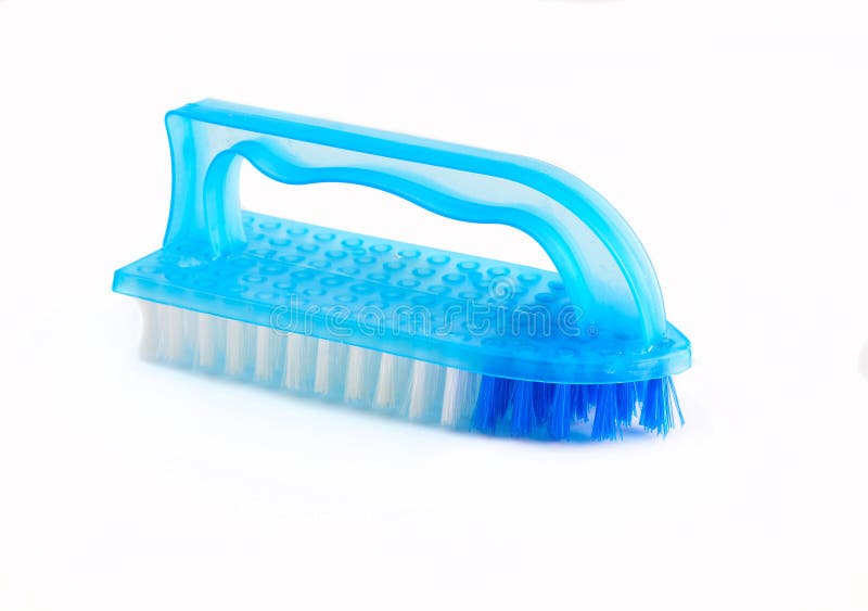Cepillo De Ropa Azul Aislado En El Fondo Blanco Foto de archivo ...