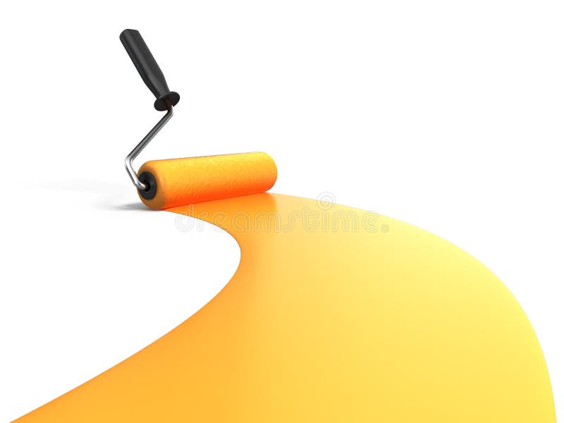 Hombres Con El Cepillo Del Rodillo. Espacio Para El Texto. Cmyk Stock ...