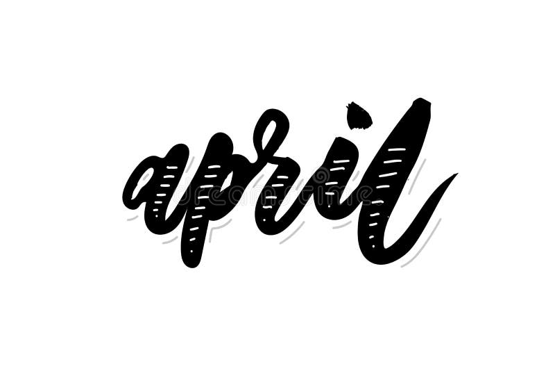 Letras De Abril Caligrafía Manuscrita, Cepillo-letras Del Mes De Abril ...