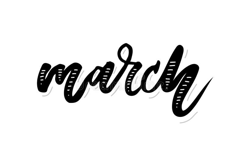 Cepillo Del Vector Del Mes Del Día De Las Letras De La Caligrafía De ...