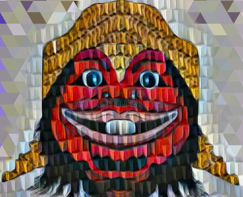 Cepot wayang art ilustração stock. Ilustração de janela - 241653453