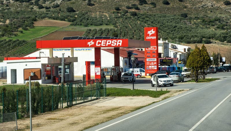 Gas Station in Andalusia Spain Editorial Stock Image - Image of hill ...