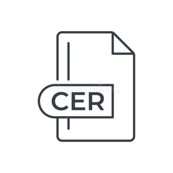 CER File Format Icon. CER Extension Line Icon Stock Vector ...