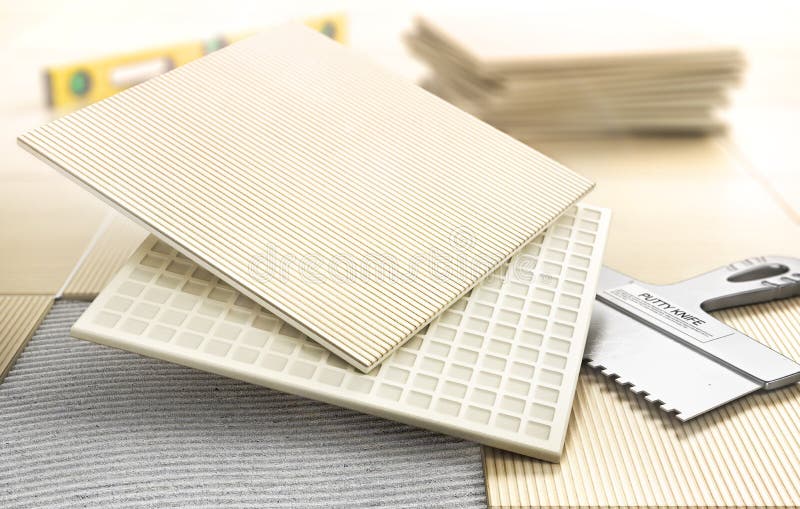 Ceramic Tiles on a Blurred Floor Stock Illustration - Illustration of ...