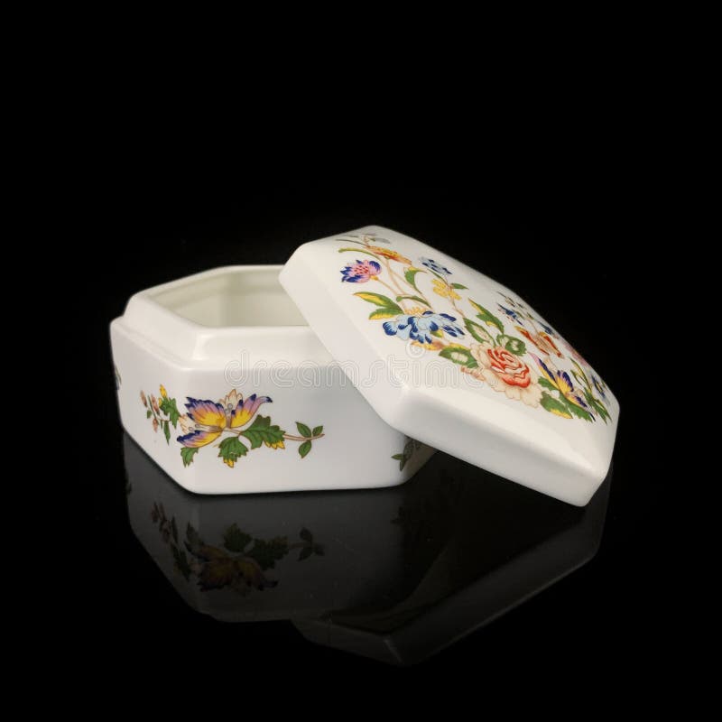Ceramic Antique Jewelry Box with Floral Patterns. Editorial Stock Image ...