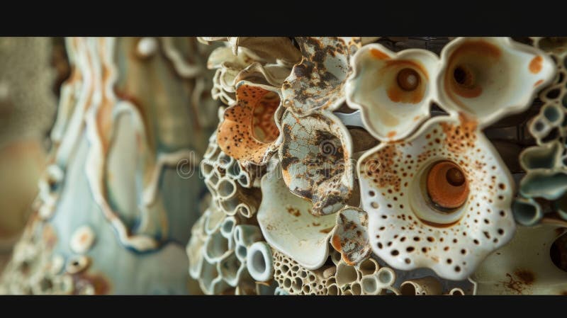 Ceramic Art Installation Forming Abstract Floral Pattern Stock Image ...