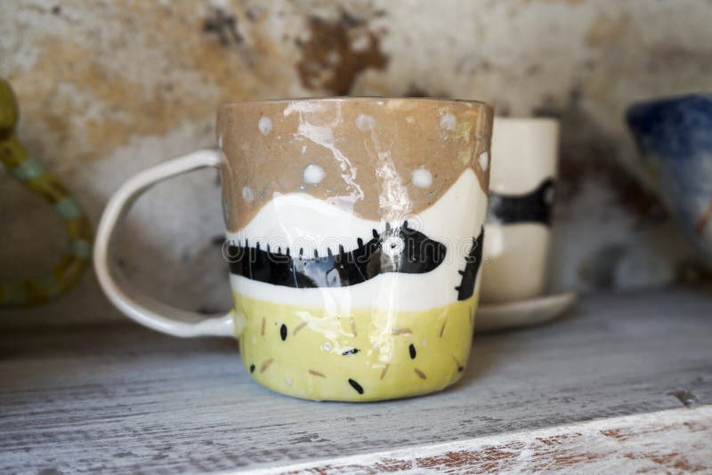 Ceramic art stock image. Image of spoon, figurines, tableware - 209820431