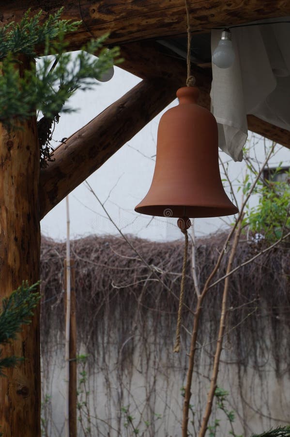 Ceramic Bell, Hanging from the Roof Stock Image - Image of interior ...
