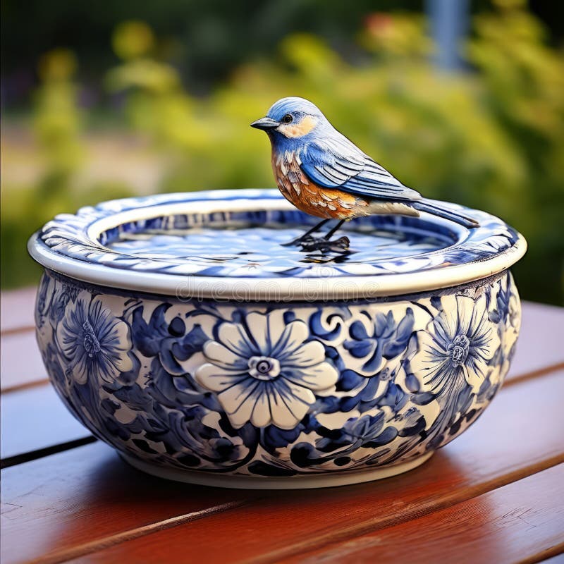 Ceramic Bird Bath a Decorative Bird Bath Made from Ceramic Wih Stock ...