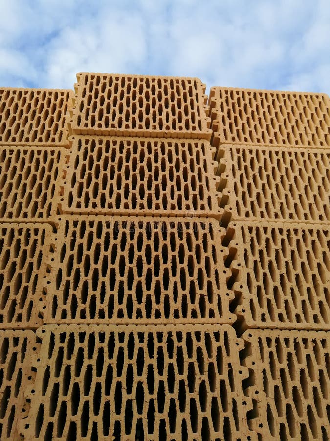 Ceramic Blocks Stacked in Construction Site Stock Photo - Image of ...