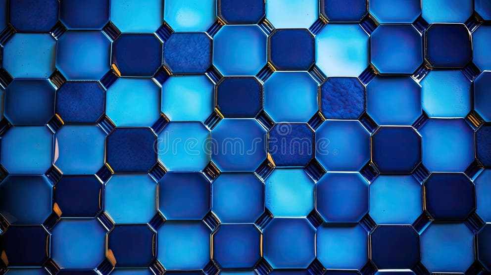 Ceramic Blue Honeycomb Pattern Stock Illustration - Illustration of ...