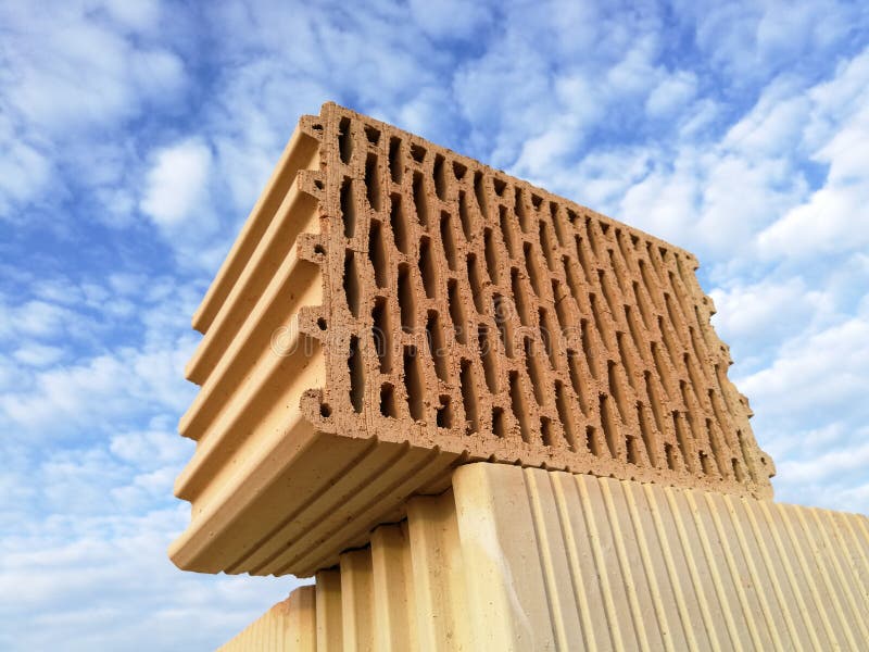 Ceramic Building Block Close Up in Front of Blue Sky Stock Photo ...