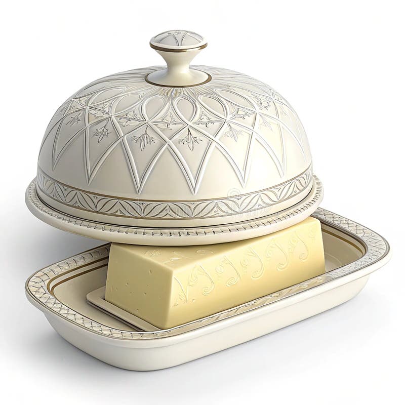 Ceramic Butter Keeper with Lid PNG Stock Illustration - Illustration of ...