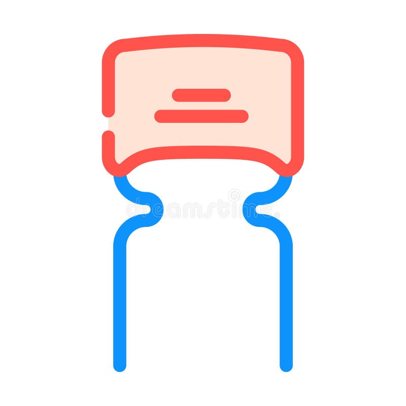 Ceramic Capacitor Electronic Component Color Icon Vector Illustration ...