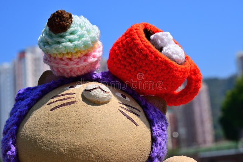 Cat Dummy Woolen Stitch Crochet Cloth Stock Photo - Image of celebrate ...