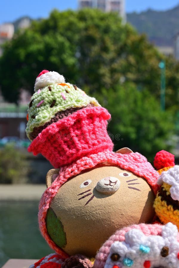 Cat Dummy Woolen Stitch Crochet Cloth Editorial Photo - Image of dress ...