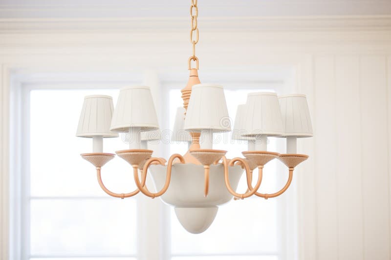A Ceramic Chandelier Hanging from a White Ceiling Stock Image - Image ...