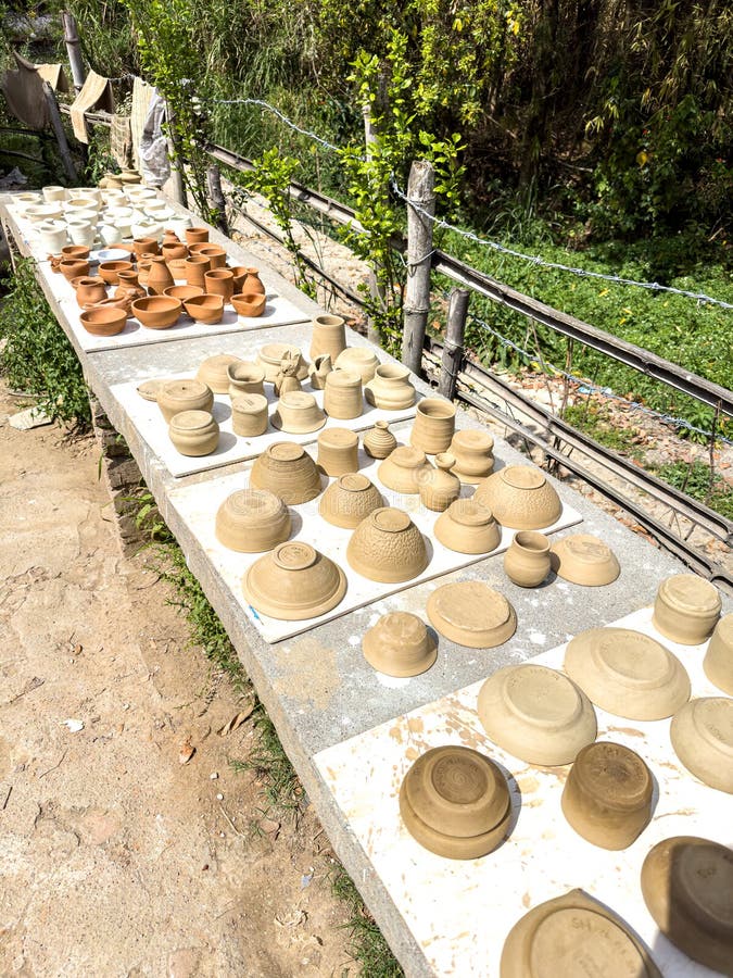 Ceramic Clay Pieces Drying in the Sun Stock Photo - Image of collection ...