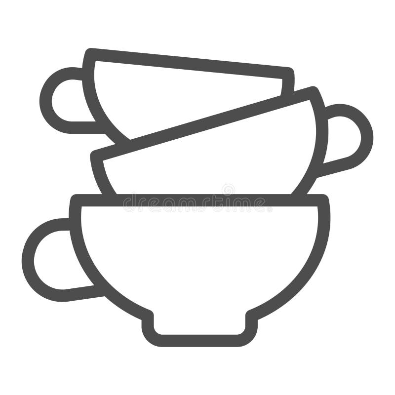 Ceramic or Clay Plates Line Icon, Pottery Making Concept. Vector ...