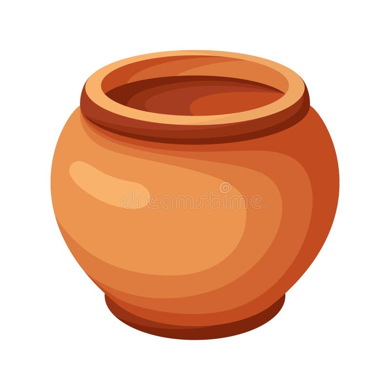 Ceramic Clay Pot. Vector Illustration in Cartoon Style. Stock Vector ...